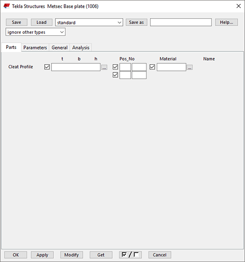 Metsec Base Plate (1006) - Parts tab | Trimble User Assistance
