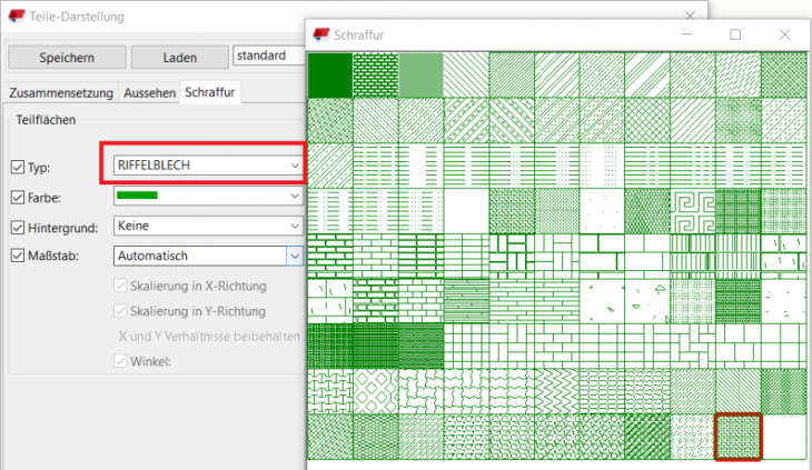 Wie kann ich meine eigenen Schraffurmuster definieren? | Trimble User Assistance