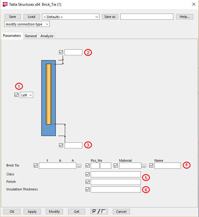 Brick Tie | Tekla User Assistance