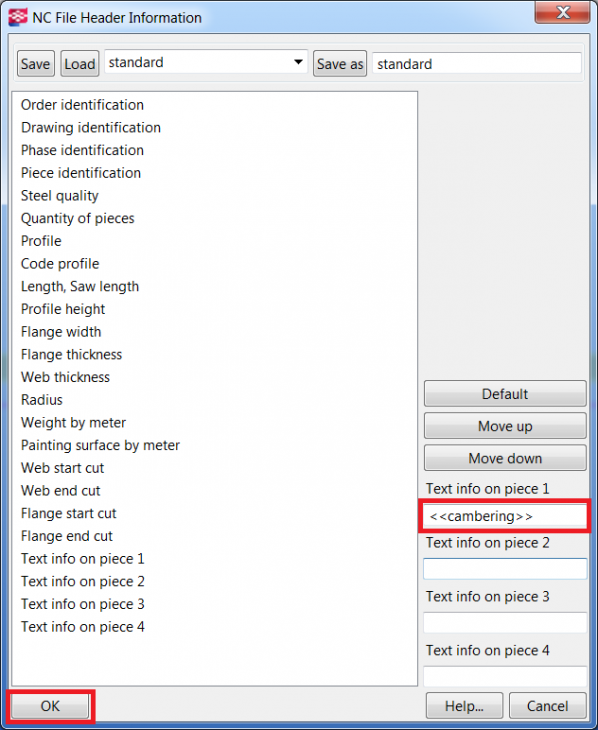 How to add beam cambering value in NC File? | Trimble User Assistance
