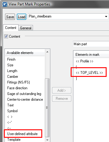 Datum Reference Level in Marks | Tekla User Assistance