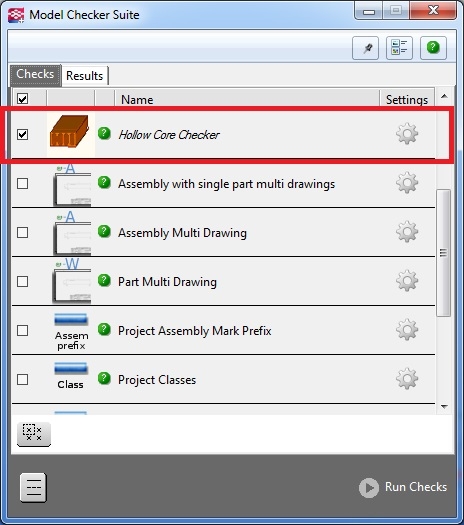 Hollow Core Checker | Tekla User Assistance