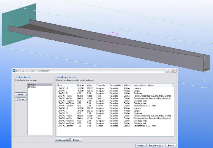 Création de profil à section paramétrique | Trimble User Assistance