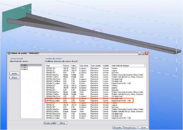 Création de profil à section paramétrique | Trimble User Assistance