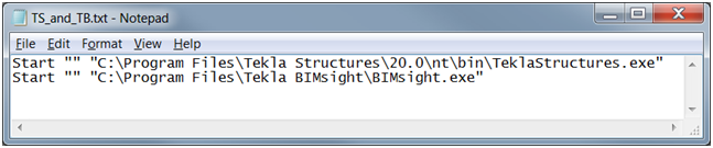 Start Tekla Structures together with another program using one icon ...