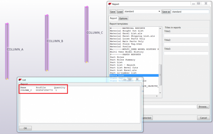 Why Not All Of My Parts Are Listed In My Report Tekla User Assistance
