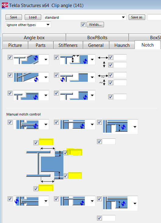 How to report default notch dimensions when no dimension values are ...