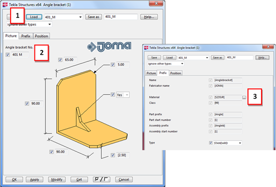 JOMA Angle bracket | Trimble User Assistance