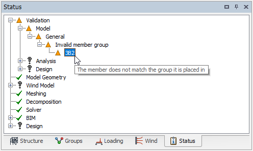 I have a Validation > Model > General > “Invalid member group” warning ...