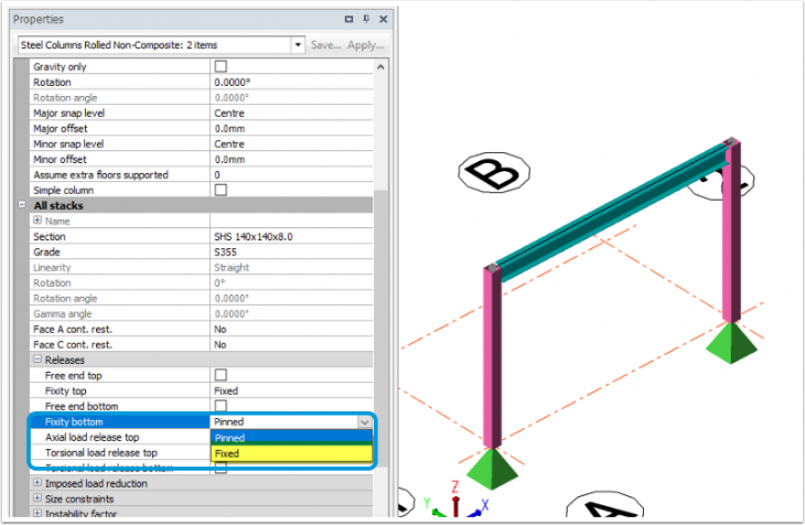 I have set 20% nominal pinned fixity at the base. Why have the ...