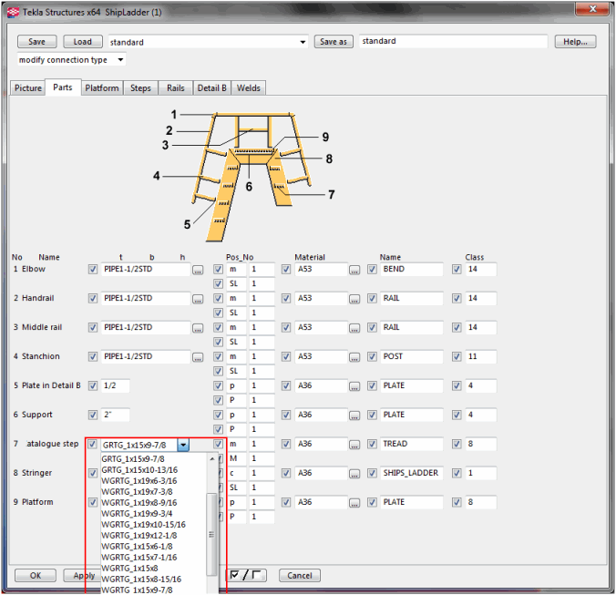 Load ShipLadder Steps macro | Trimble User Assistance