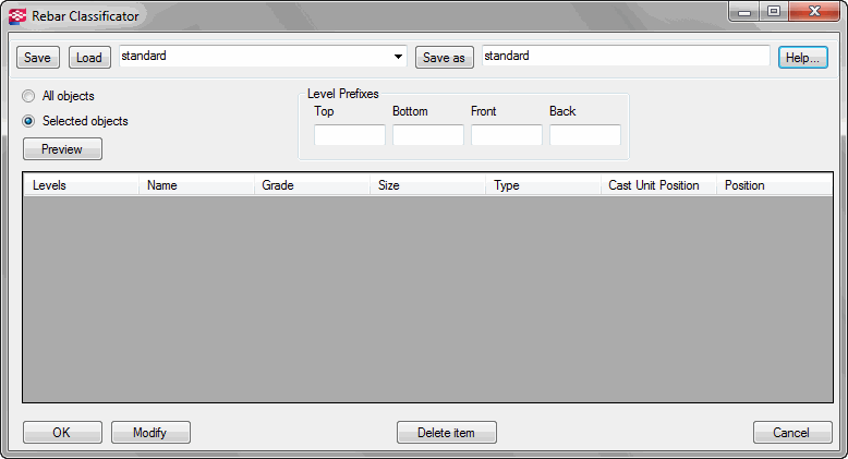Rebar Classification macro | Tekla User Assistance