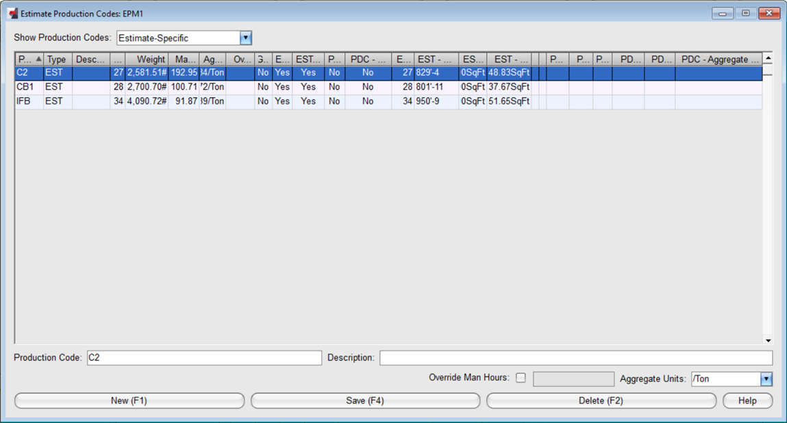 Create, modify, and delete production codes | Tekla User Assistance