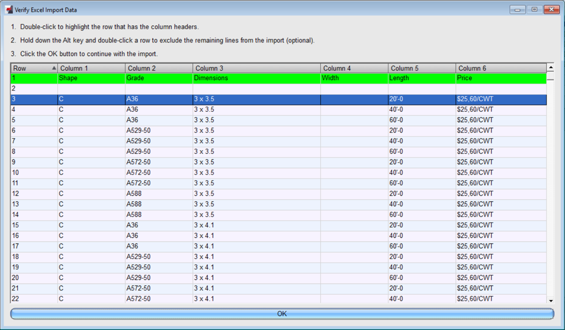 Import pricing information to a requisition | Tekla User Assistance
