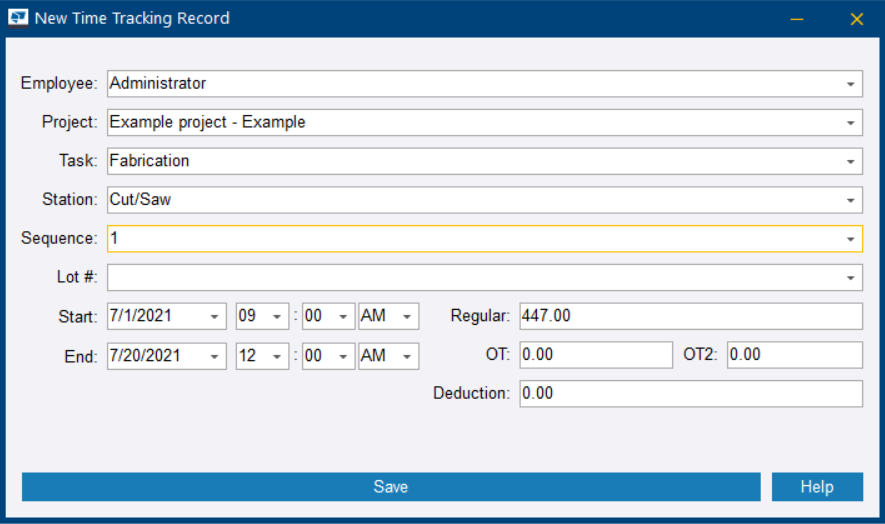 Add, modify, and view time tracking information | Tekla User Assistance