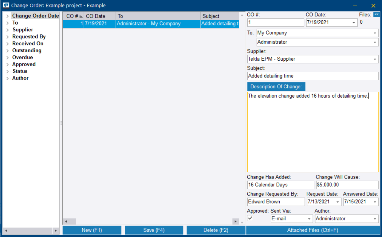 Manage change orders | Tekla User Assistance