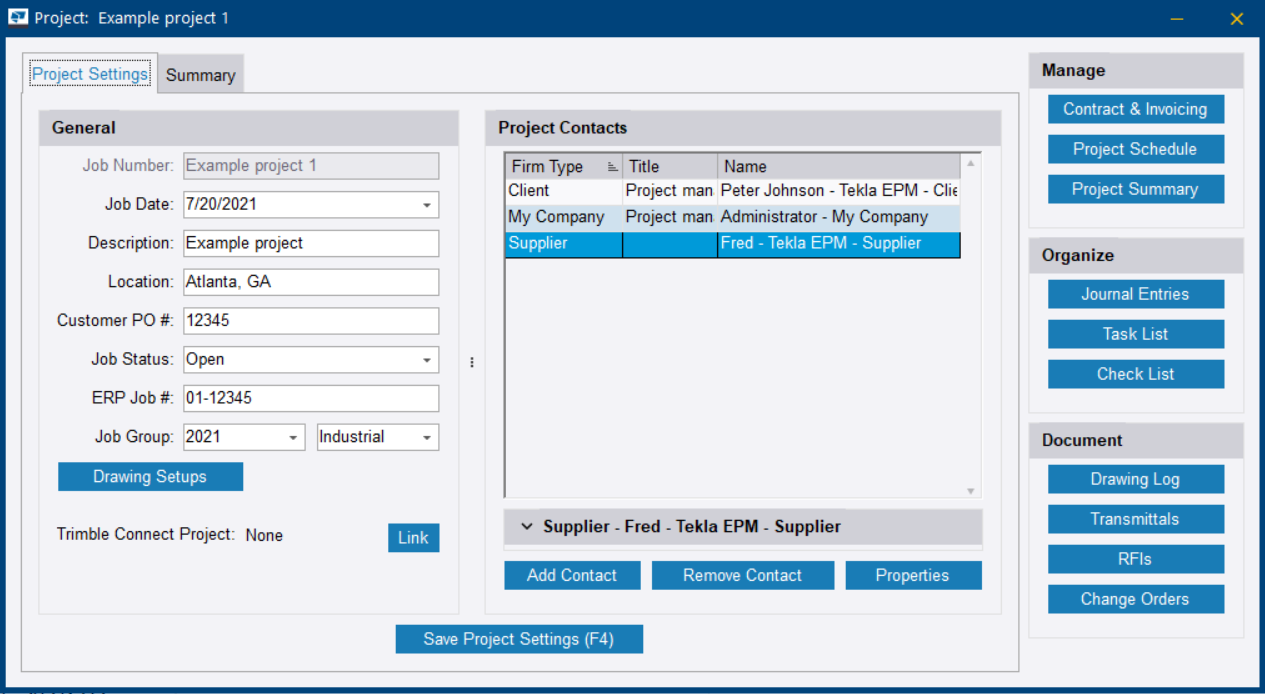 Manage companies in the project | Tekla User Assistance