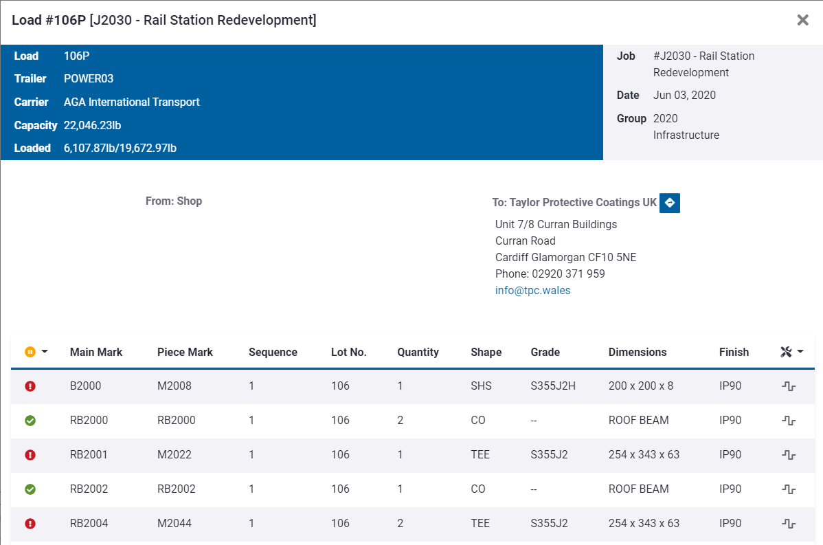 View load details | Tekla User Assistance