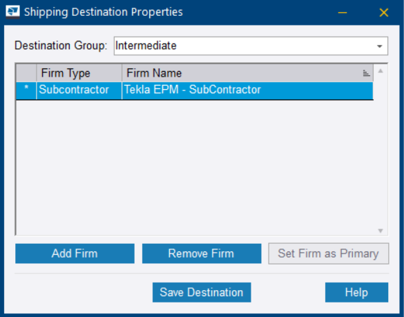 Manage shipping destinations | Tekla User Assistance