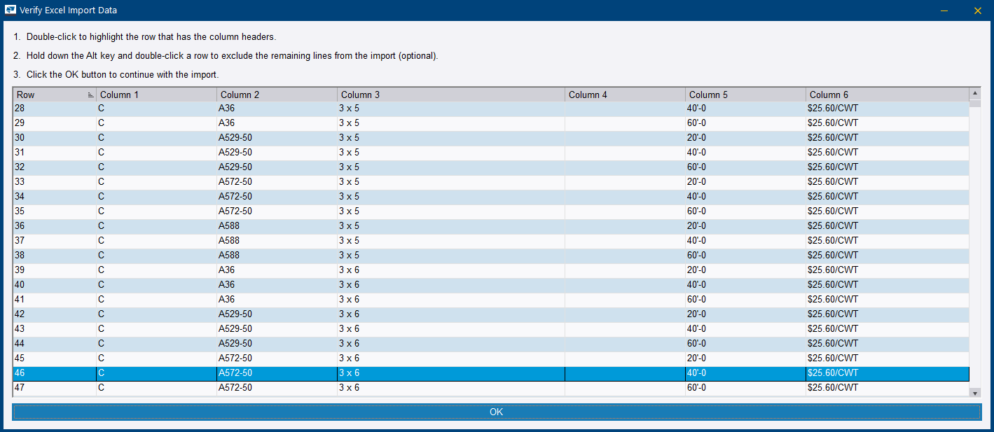 Import pricing information to a requisition | Trimble User Assistance