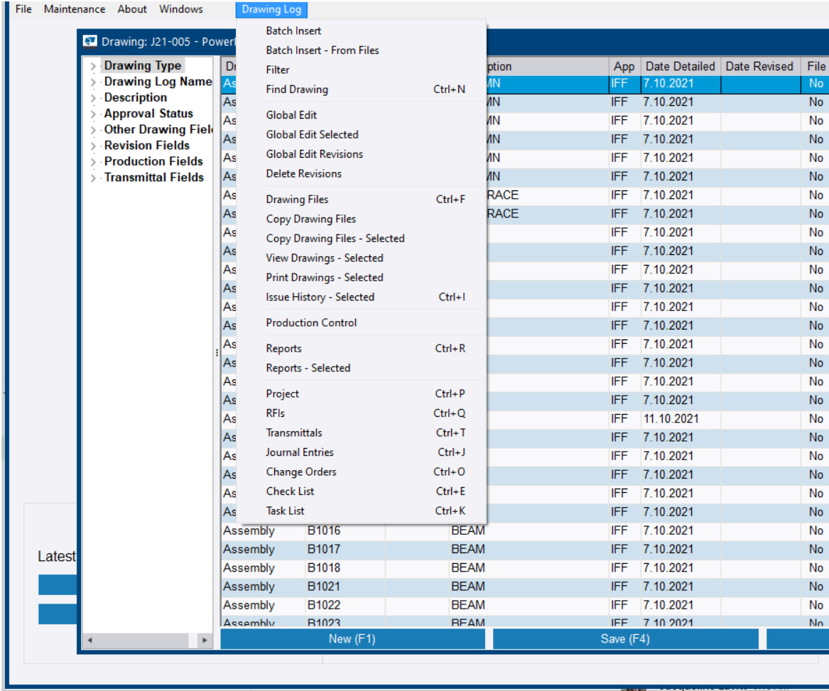 View a drawing log | Tekla User Assistance
