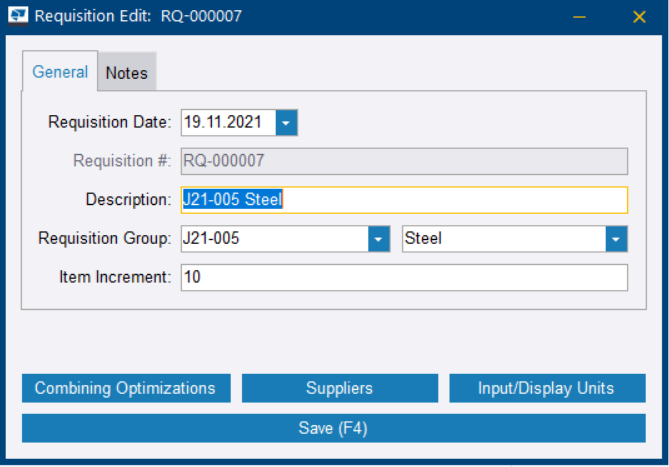 Modify a requisition | Tekla User Assistance