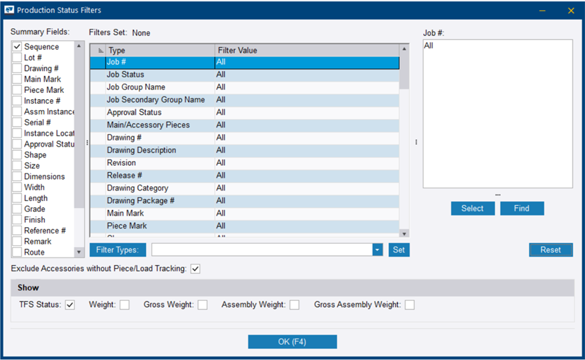 View production statuses of jobs | Tekla User Assistance