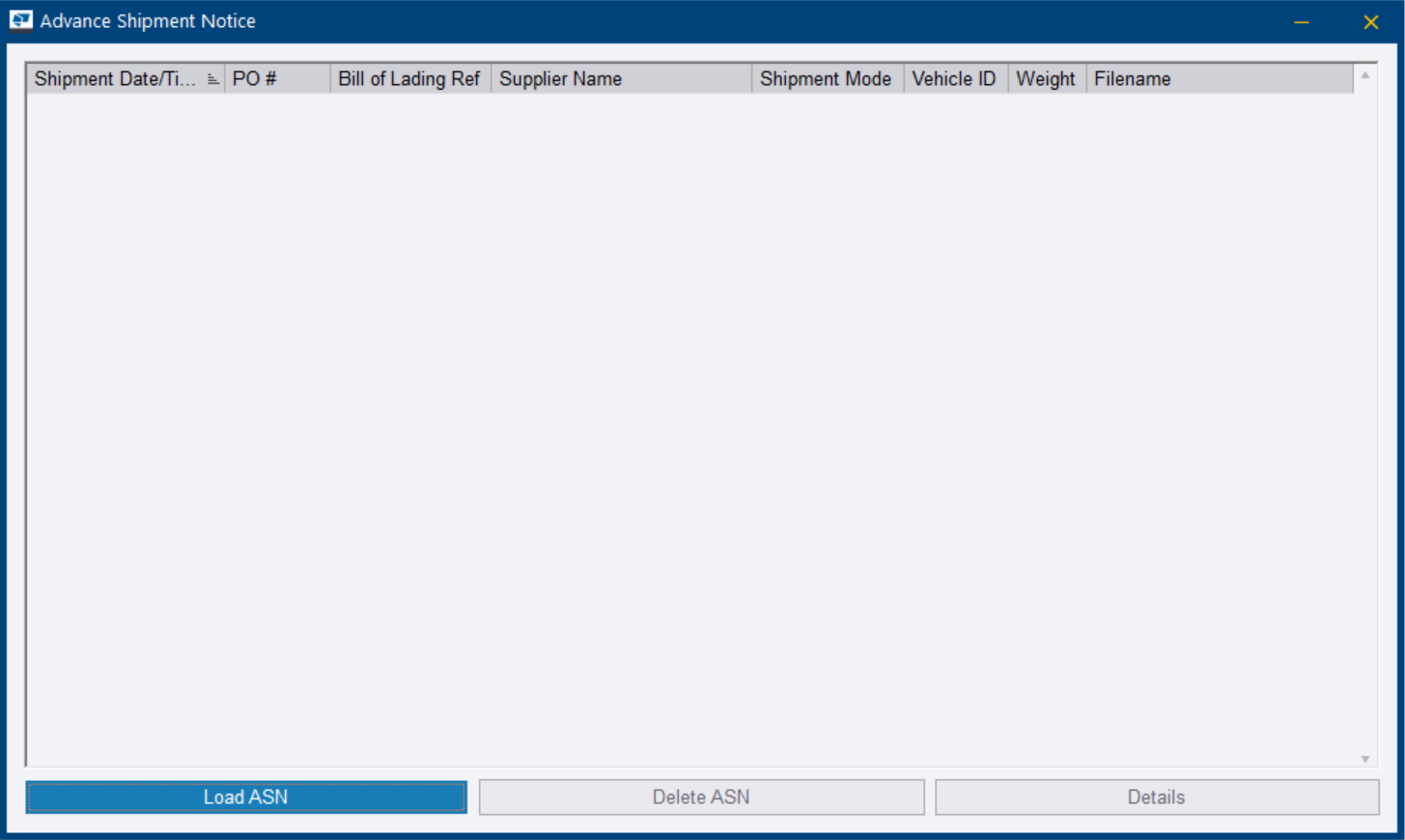 Import, view, or delete advance shipment notices | Tekla User Assistance
