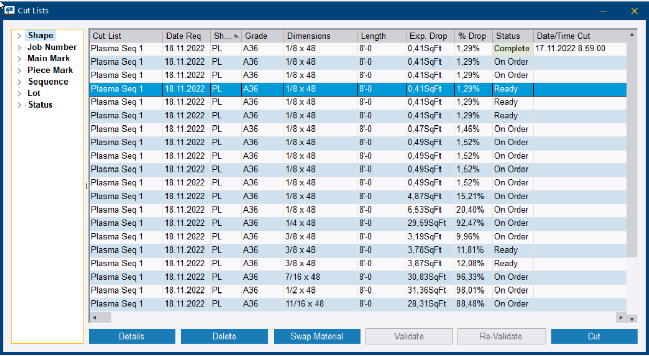 Cut a cut list item | Tekla User Assistance