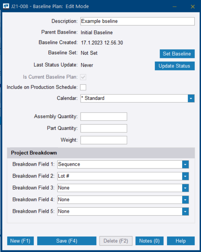 Create, modify, and delete baseline plans | Tekla User Assistance