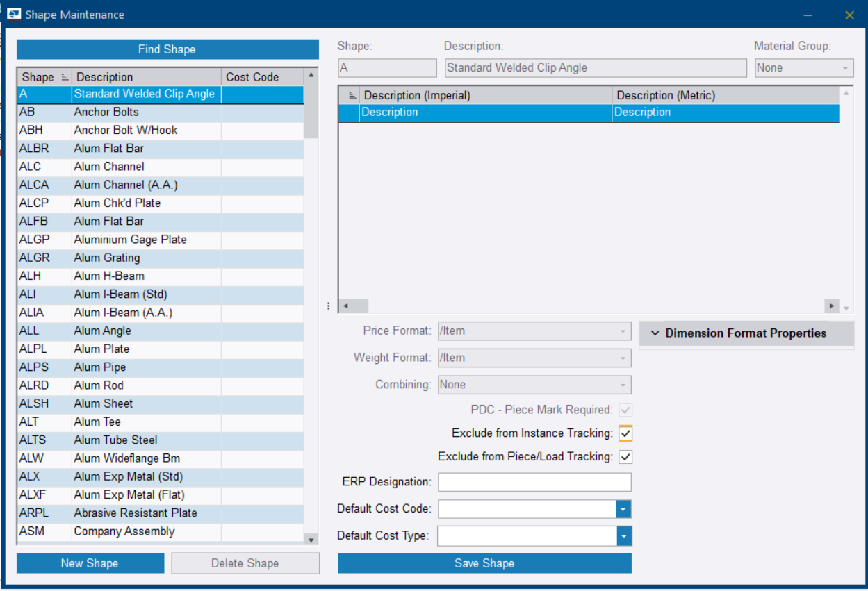 Manage shapes | Tekla User Assistance