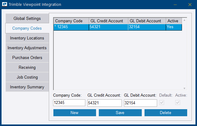 Set up the Trimble Viewpoint integration | Trimble User Assistance
