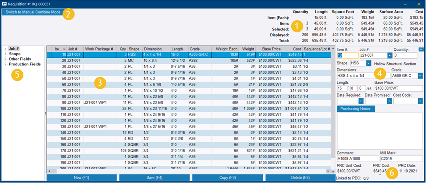 Open a requisition | Trimble User Assistance