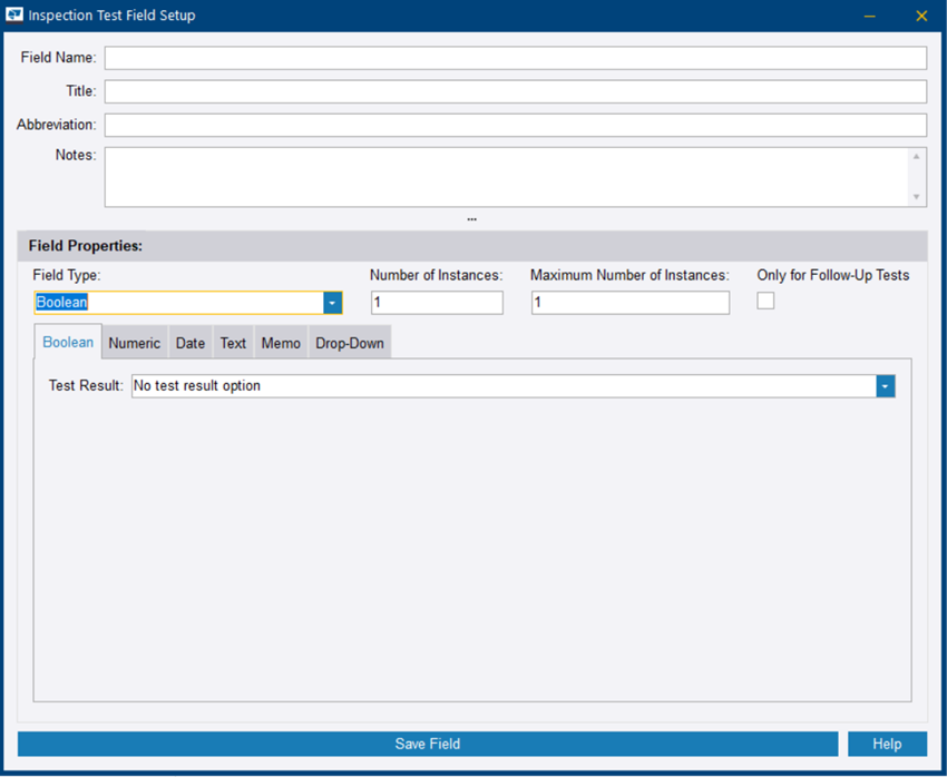 Add and modify inspection test fields | Trimble User Assistance