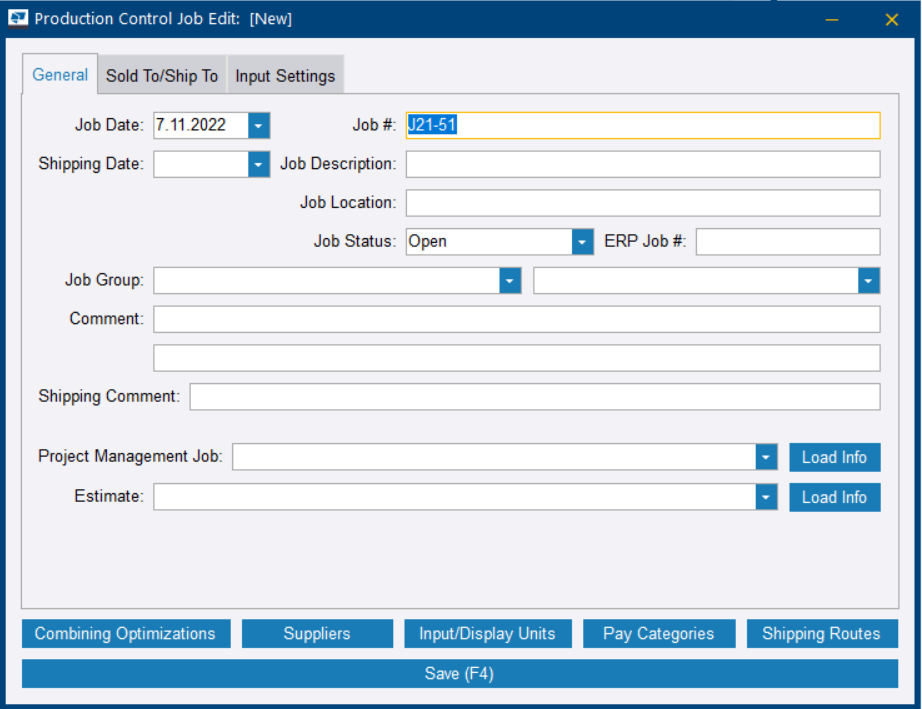 Create a production control job | Tekla User Assistance