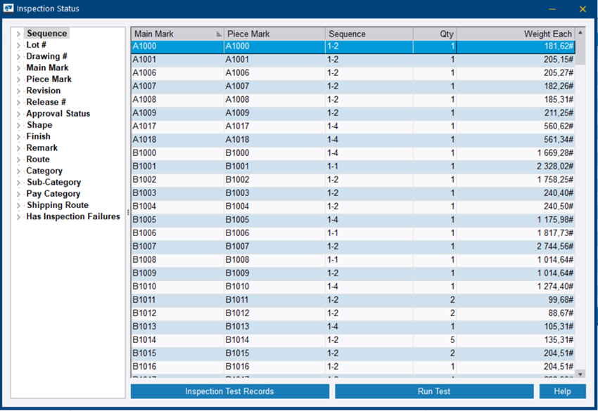 Inspection test statuses | Tekla User Assistance