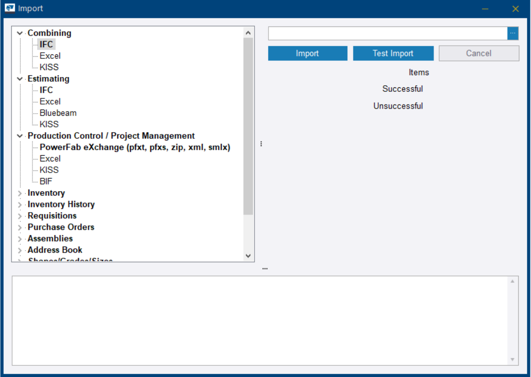 Importar archivos a Tekla PowerFab | Tekla User Assistance