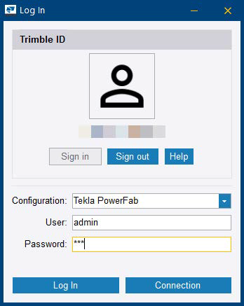 Se connecter à Tekla PowerFab | Trimble User Assistance