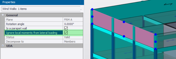 Parapet wall panel load decomposition | Tekla User Assistance