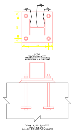 Column base plate design workflow | Trimble User Assistance