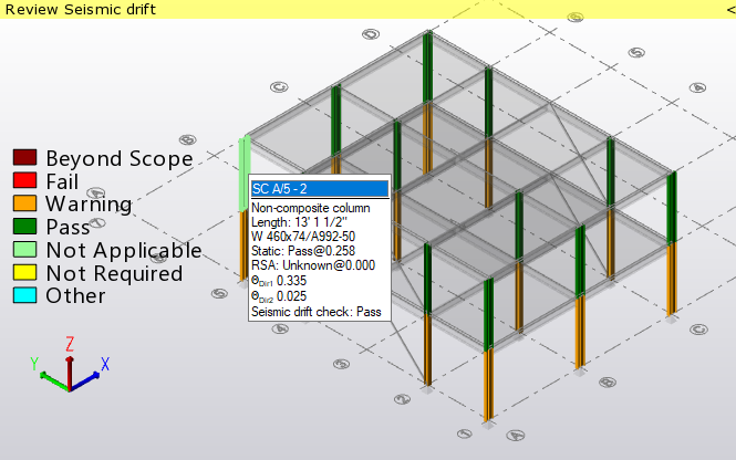 Seismic drift check | Tekla User Assistance