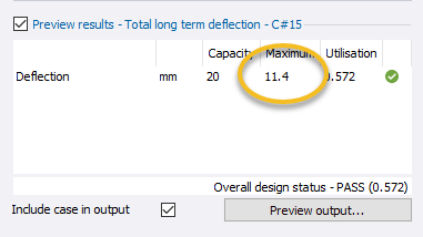 Timber beam deflection checks - EC | Trimble User Assistance