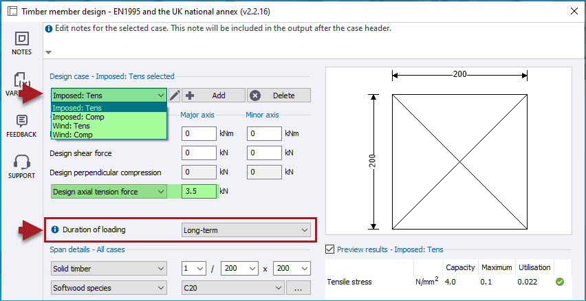 Timber design using Tekla Tedds enhancements | Tekla User Assistance
