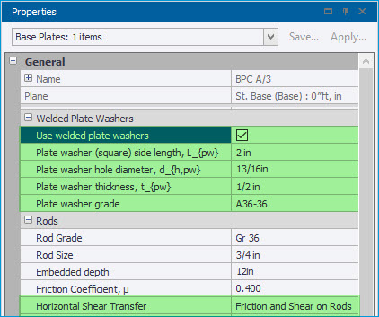Base Plate Design - New Welded Plate Washers | Tekla User Assistance