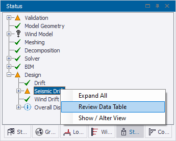 Seismic drift check | Tekla User Assistance