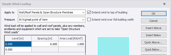 Simple wind load example (panels) | Tekla User Assistance
