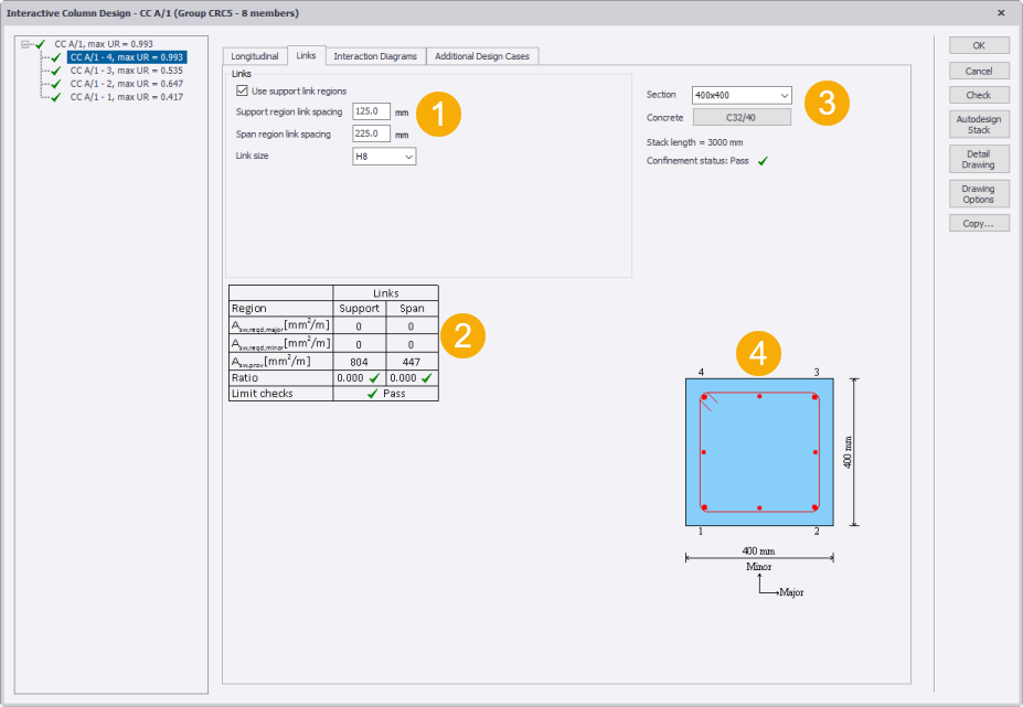 Interactive Column Design dialog box | Tekla User Assistance