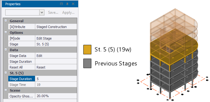 Staged construction workflow example - Eurocodes | Trimble User Assistance