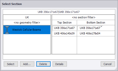 Westok cellular beams | Tekla User Assistance