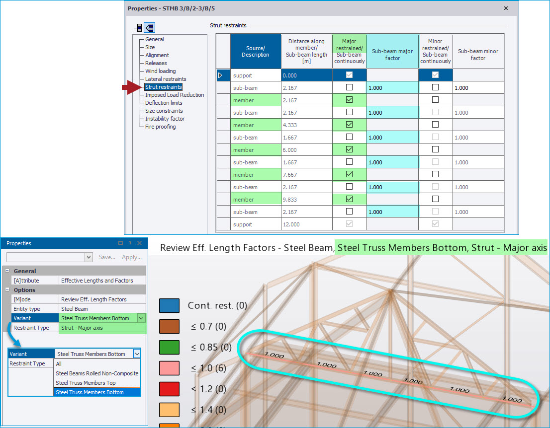Review View - New Effective Lengths and Factors feature | Tekla User Assistance